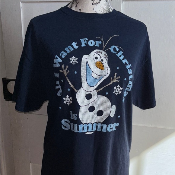 Disney | Tops | Disney Navy Olaf Short Sleeve Tee Shirt Size Medium ...